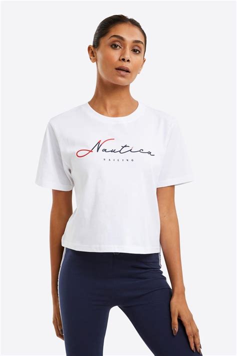 T Shirts Dita Crop T Shirt Nautica