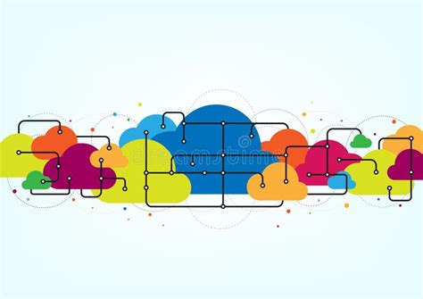 Cloud Computing Network Digital Technology Internet Connection Big Data Stock Vector