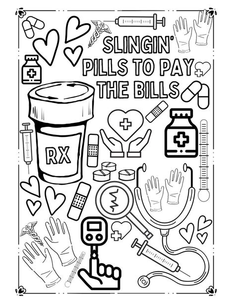 Printable Pharmacy Coloring Pages Etsy