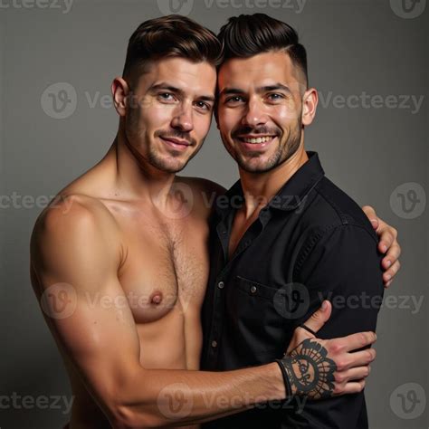 Dynamic Gay Couple Portrait With Realistic Highquality Imagery And