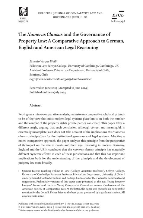 Pdf The Numerus Clausus And The Governance Of Property Law A
