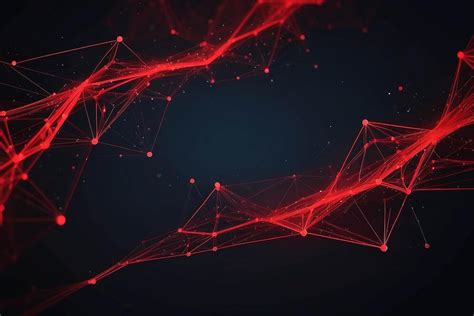 Premium Photo Abstract Red Polygonal Space Dark Background With Connecting Dots And Lines