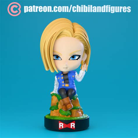 Stl File Android 18 Chibi Dragon Ball Anime 🤖 ・3d Printing Design To