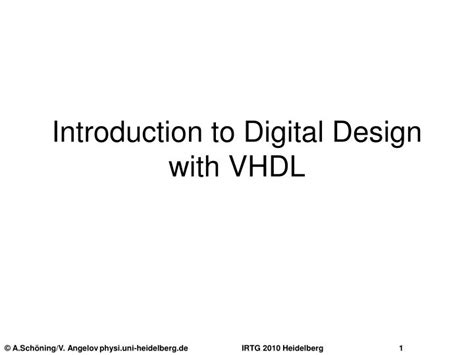 ppt introduction to digital design with vhdl powerpoint presentation