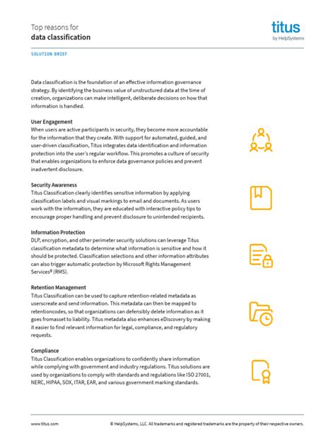 Sb Top Reasons For Data Classification Pdf Metadata Regulatory Compliance