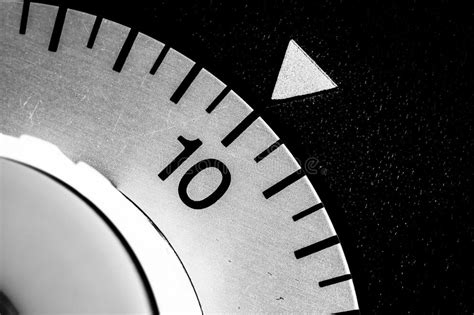 Monochrome Close Up Of An Old Analog Laboratory Timer Set To Ten Stock Image Image Of Macro