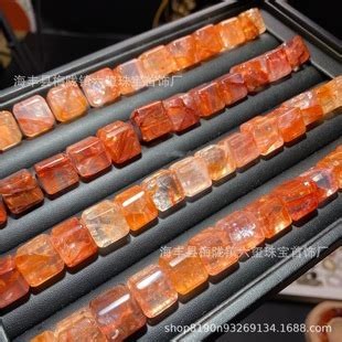 天然红胶花黄胶花方糖裸石 Diy串珠胶花方块吊坠配饰 阿里巴巴