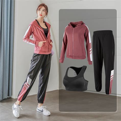 春秋季健身服户外晨跑专业高端跑步长袖速干衣瑜伽服运动服套装女虎窝淘
