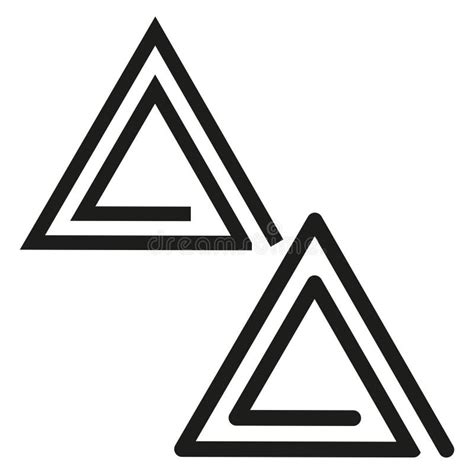 Triangle Icon Geometric Symbol Double Triangle Design Simple Vector