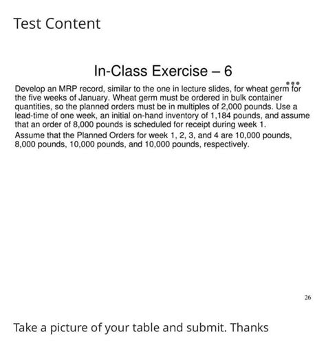 solved test content in class exercise 6 develop an mrp