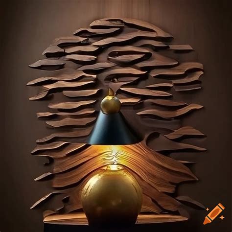 Luxurious Black Walnut Wood Wall Art With Intricate Carvings On Craiyon