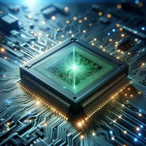 Advanced Microprocessor Technology Close Up Stock Image Image Of