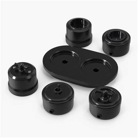 Retro Electrical Set Ceramic Black 3d Model 29 3ds Blend C4d Fbx Max Ma Lxo Obj Free3d