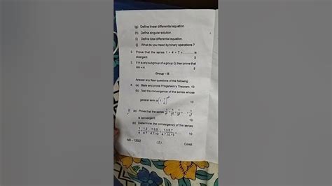 Ranchiuniversity Sem3 Generic Maths Previous Year Question Paper