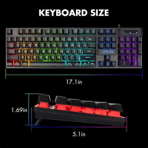 Chonchow Wired Gaming Keyboard For Mac Pc Ps5 Ps4 Xbox One Gamers Rgb