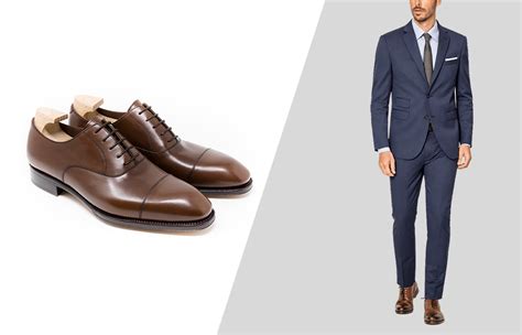 Navy Suit Brown Shoes