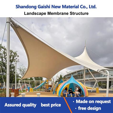 Resort Area Steel Large Pvdf Tensile Fabric Membrane Structure Canopy