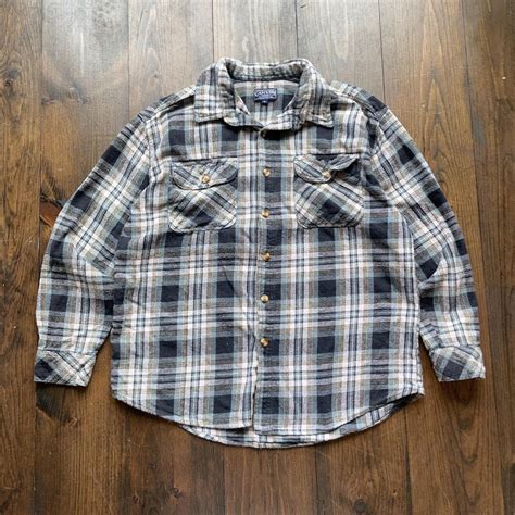 Vintage 1990s Plaid Flannel Pattern Button Up Long Sleeve Shirt Size