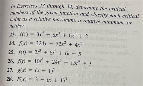 Solved In Exercises 23 Through 34 Determine The Critical Chegg Com