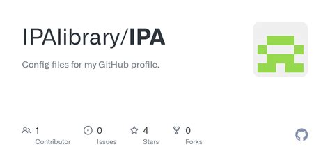 GitHub IPAlibrary IPA Config Files For My GitHub Profile