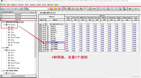 allegro中的net到net之间的间距设置 网络之间的间距 allegro间距规则设置 csdn博客