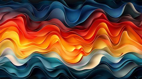 Premium Photo Abstract Wavy Pattern In Warm And Cool Tones