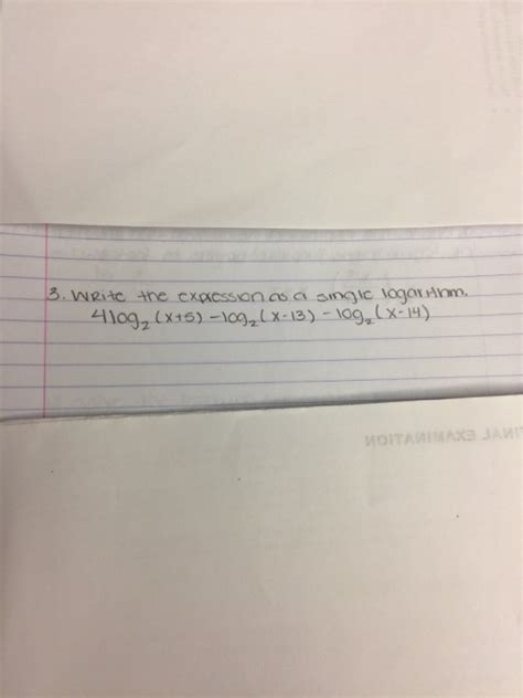 solved write the expression as a single logarithm 4log 2 x