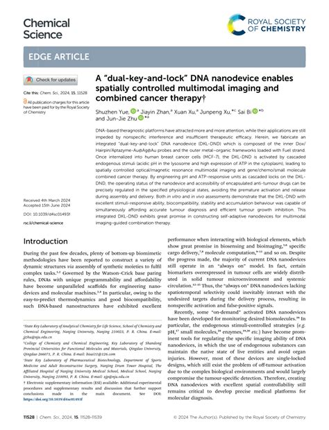 Pdf A “dual Key And Lock” Dna Nanodevice Enables Spatially Controlled Multimodal Imaging And