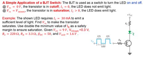 Solved A Simple Application Of A BJT Switch The BJT Is Used Chegg