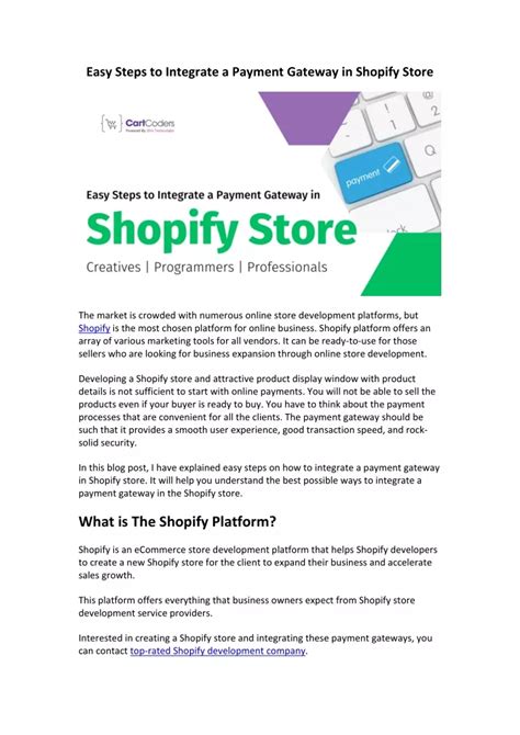 PPT Easy Steps To Integrate A Payment Gateway In Shopify Store PowerPoint Presentation ID