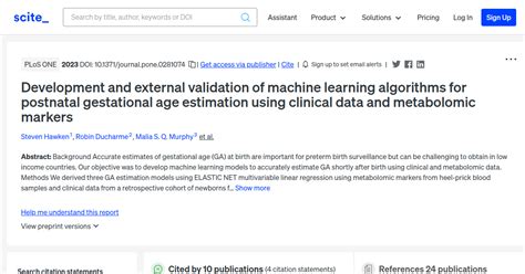 Development And External Validation Of Machine Learning Algorithms For