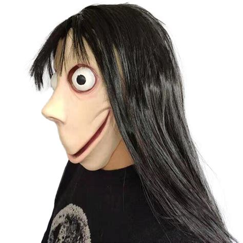 Buy Scary Momo Costume Mask Tern Death Game With Long Hair Halloween