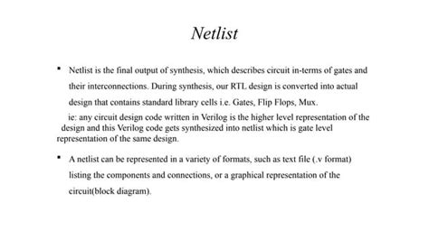 Understanding Netlist Generation And Gate Level Synthesis In Verilog