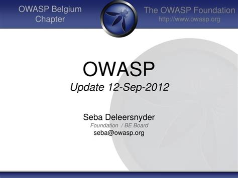 Ppt Owasp Update 12 Sep 2012 Powerpoint Presentation Free Download