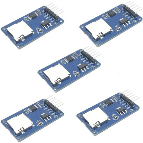 5pcs Micro Sd Tf Card Adater Reader Module 6pin Spi Interface Driver Module With Chip Level