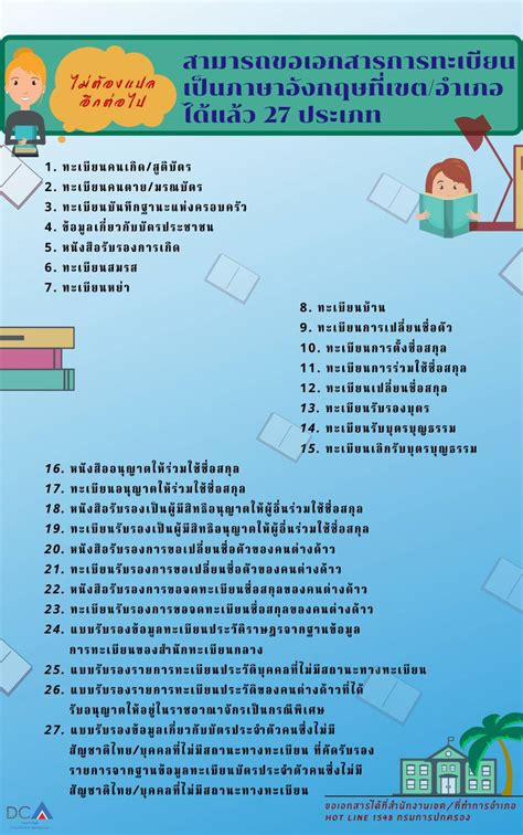 เอกสารการทะเบียนภาษาอังกฤษ กรมการกงสุล กระทรวงการต่างประเทศ