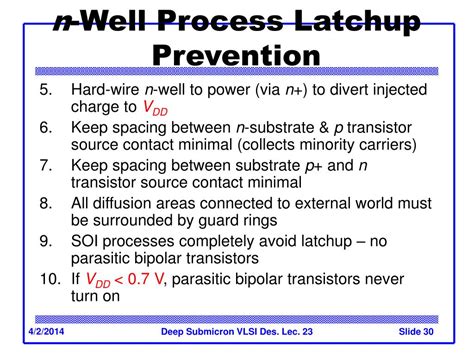 Ppt 332578 Deep Submicron Vlsi Design Lecture 23 Latchup And Reliability Powerpoint