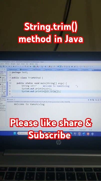 Stringtrim Method In Java Youtube