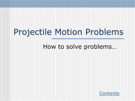 PPT Projectile Motion Problems PowerPoint Presentation Free Download ID