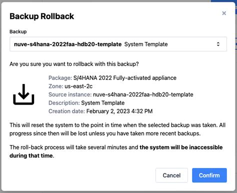 Rollback An Instance Support Center