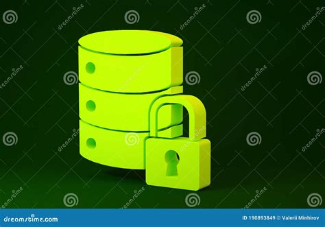 Yellow Server Security With Closed Padlock Icon Isolated On Green Background Security Safety