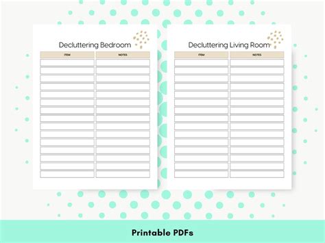 Printable Declutter Workbook Checklist Planner 30 Day Declutter