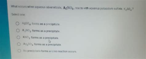 Answered What Occurs When Aqueous Silver… Bartleby