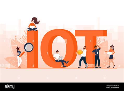 Iot Internet Of Things Devices And Connectivity Concepts On A Network Flat Style With People