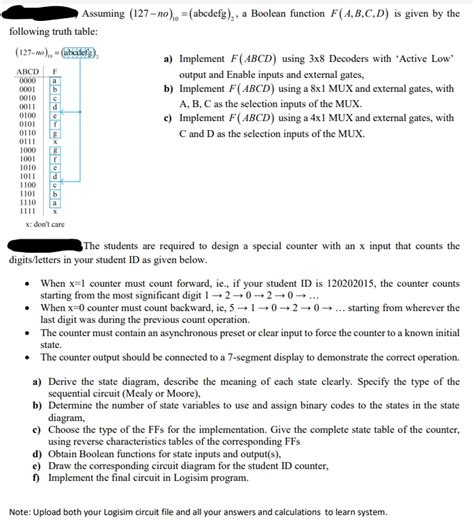 Solved Assuming 127−no10 Abcdefg 2 A Boolean Function