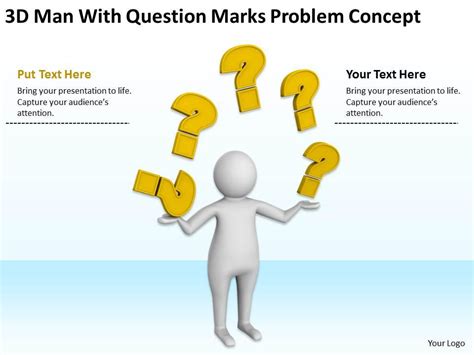 D Man With Question Marks Problem Concept Ppt Graphics Icons Powerpoint PowerPoint