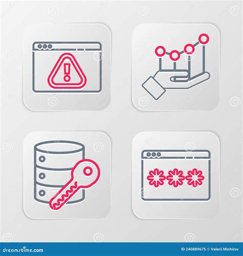 Set Line Password Protection Server Security With Key Pie Chart Infographic And Browser