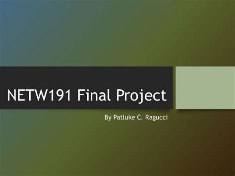 NETW191 Speaker Deck