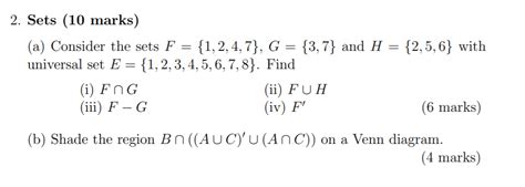 Solved 256 With 2 Sets 10 Marks A Consider The