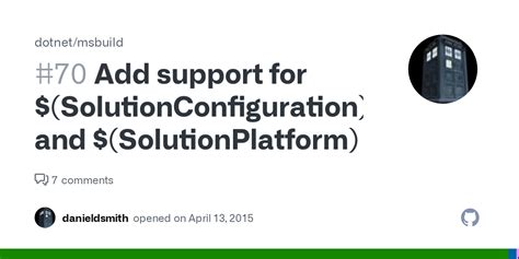 Add Support For Solutionconfiguration And Solutionplatform · Issue 70 · Dotnetmsbuild